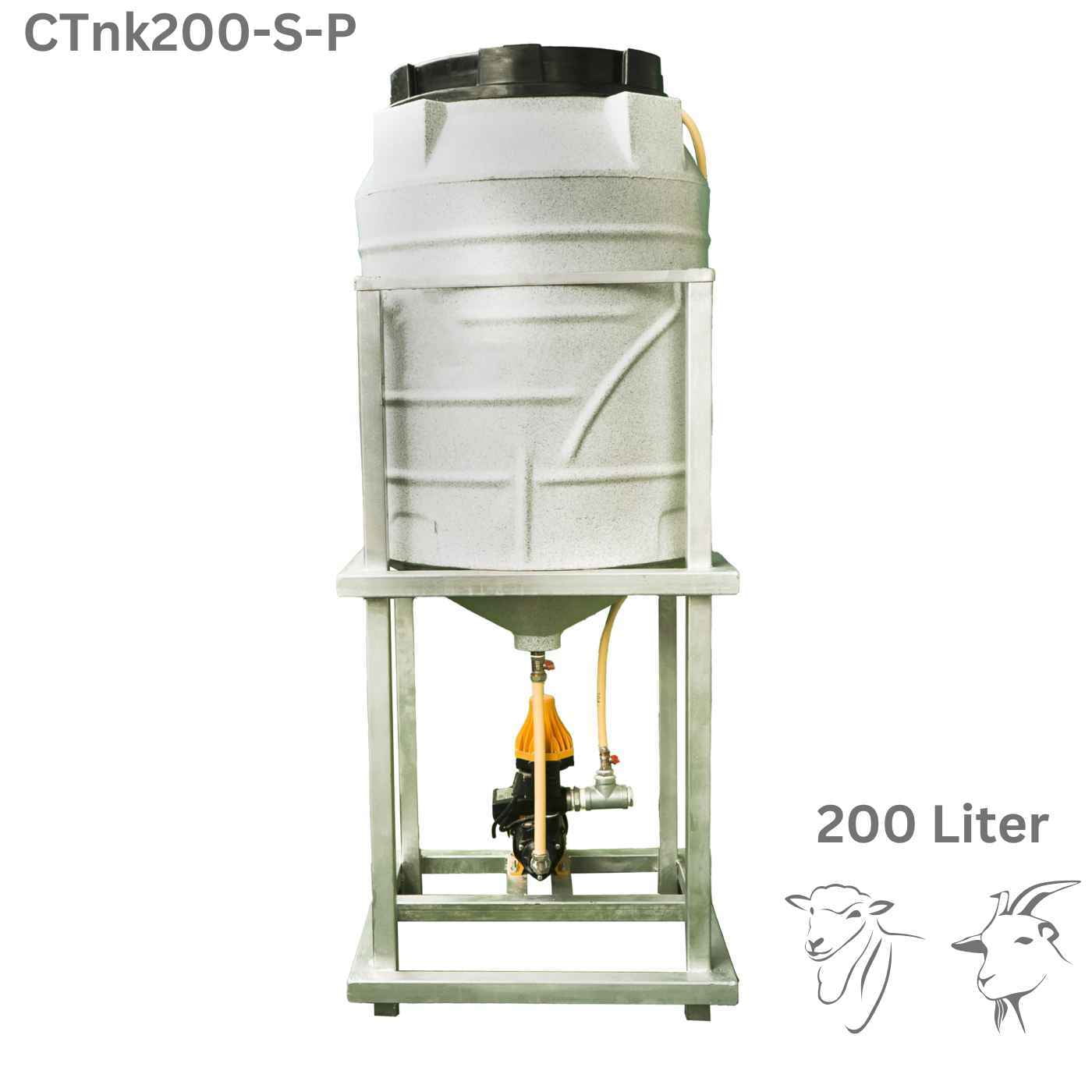 Conical Tank 200 Liter with Stand and Pump
