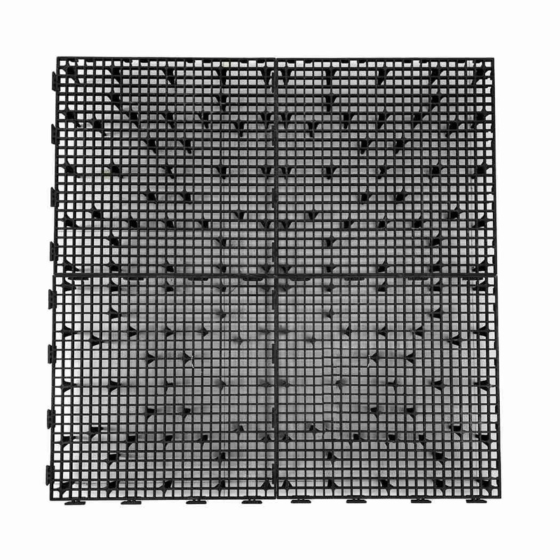 Plastic Flooring Slat with Support Leg 50x50 cm Black